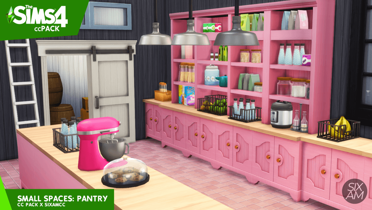 The Sims 4 Small Spaces Pantry CC Pack - MiCat Game