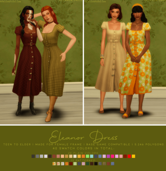 Sims 4 ELEANOR DRESS - MiCat Game