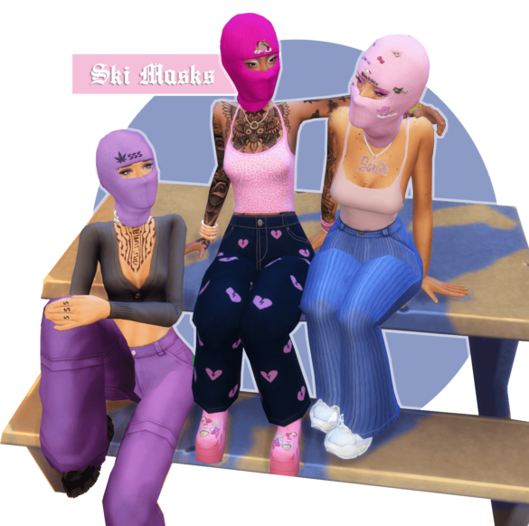 Sims 4 Embroidered Ski Masks - MiCat Game