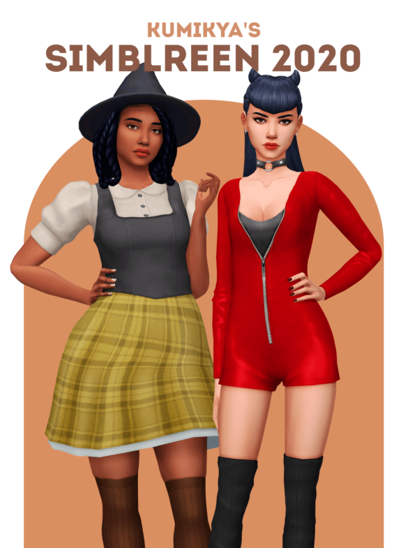 Sims 4 devil dress and hairstyle - MiCat Game