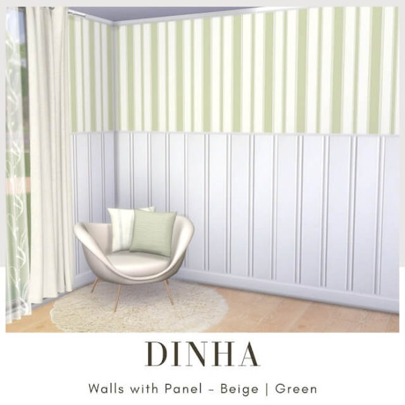 The Sims 4 Walls with Panel at Dinha Gamer - MiCat Game