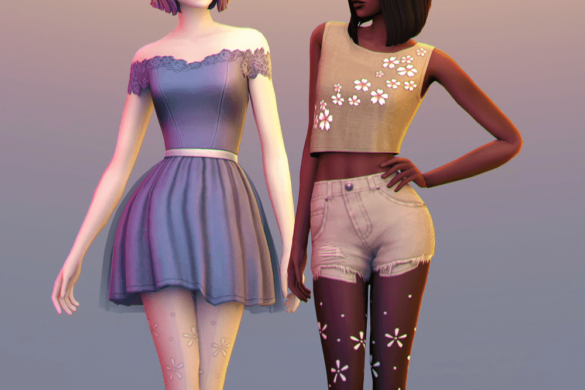 Sims 4 GCSAcc Logo Print Tights - MiCat Game